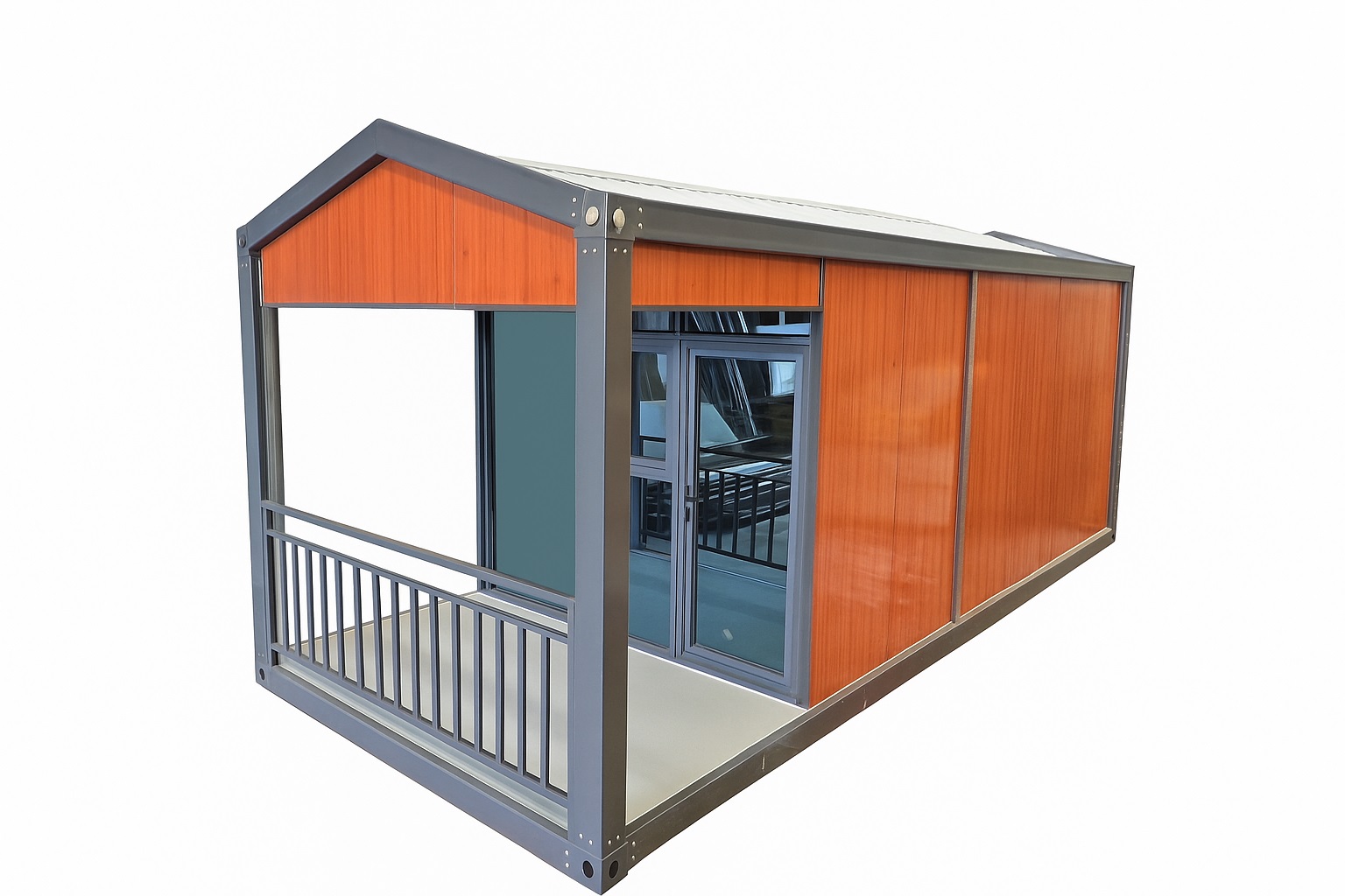 Casa Modular Container com Sacada Amadeirada e Isolamento ...